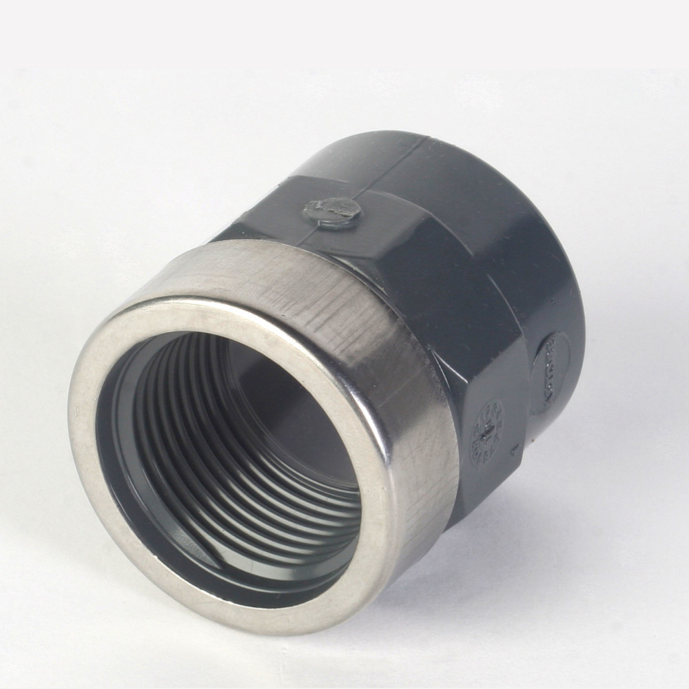 PVCu Adaptor Plain/Threaded With Metal Reinforcing Ring - Ind Fittings